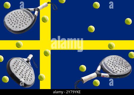 Sweden Flag and padel tennis racket Stock Photo - Alamy
