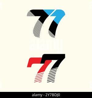 Number 77 Logo Design Template. Abstract number 77 Logo Design Vector ...