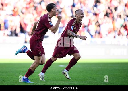 Angelino of AS Roma celebrates during the Serie A match between Roma ...
