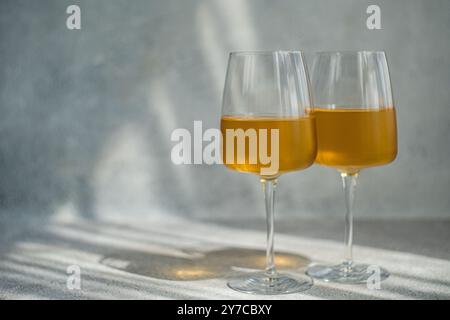 Traditional Georgian white wine known as amber wine, variety Kisi Stock ...