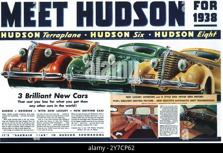 1938 U.S. Magazine Hudson Cars Advert Stock Photo - Alamy