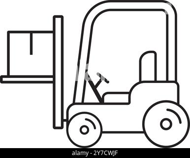 Forklift Icon Fork Lift Delivery Loading Loader Truck Hoist Black White ...