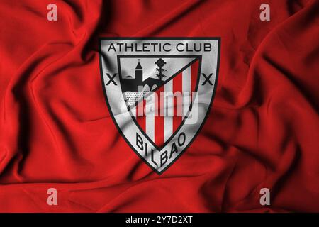 pringsewu, Lampung; October 1, 2024; Selective focus flag logo texture ...