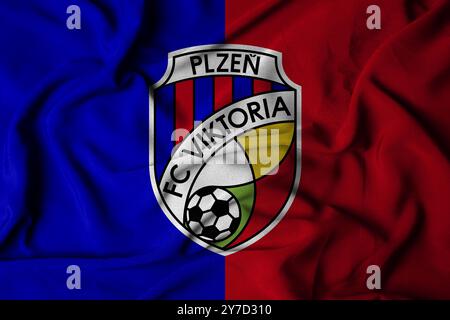 pringsewu, Lampung; October 1, 2024; Selective focus flag logo texture ...