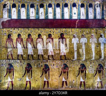 Reproductions from the tomb of Ramses II's father, Seti I, from the ...