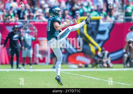Philadelphia Eagles punter Braden Mann punts during an NFL football ...