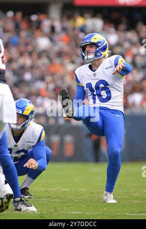 Los Angeles Rams kicker Joshua Karty (16) celebrates kicking a field ...