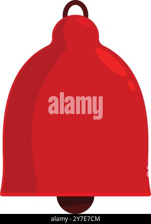Cartoon red bell ringing out loud, announcing an important event Stock ...