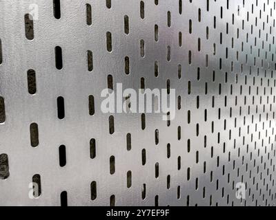 Metal mesh. Pattern of perforated metal. Black and white mesh texture ...