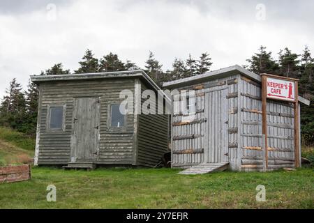 Utility sheds at the Keeper’s Cafe on Lighthouse Road in Wabana, Bell ...