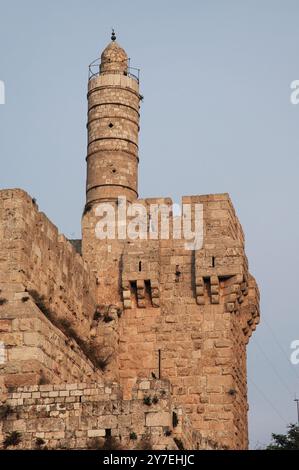 David's Citadel or the Tower of David rises above the medieval stone ...