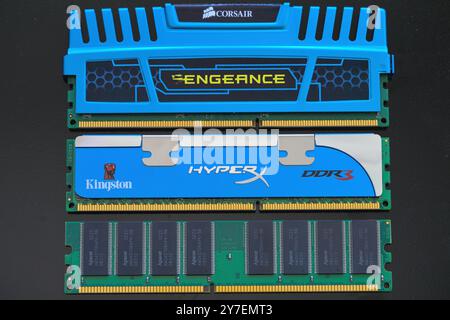3 DIIMM generations of SDRAM chips, worldwide Stock Photo - Alamy