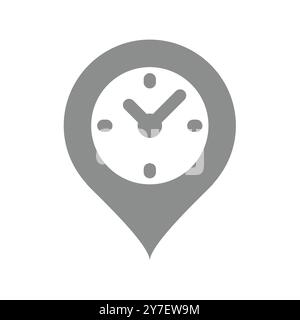 Arrival time GPS map location color icons on sunk push buttons Stock ...