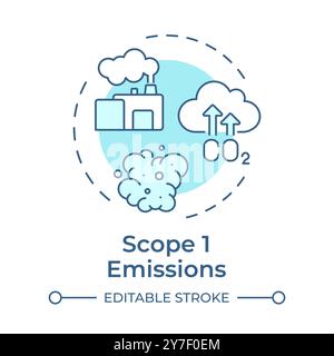 Scope 3 emissions soft blue concept icon Stock Vector Image & Art - Alamy