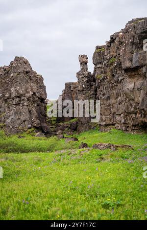 The Lögberg Fault at Thingvellir National Park in Iceland During a ...