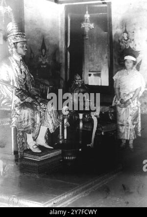 1926: Coronation of King of Siam at Bankok. King Prajadhipok, in naval ...