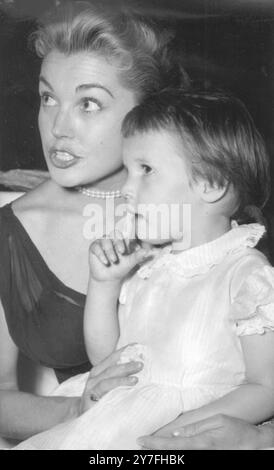 Esther Williams and her young daughter Susan Tenney have a chat away ...