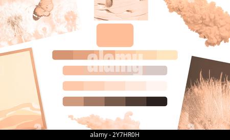 Peach fuzz color themed collage on white background Stock Photo - Alamy