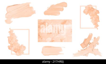 Peach fuzz color themed collage on white background Stock Photo - Alamy