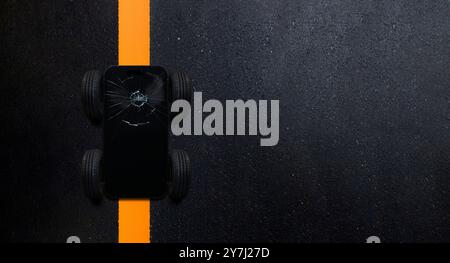 Don’t Chat and Drive - Road Safety Awareness Stock Photo - Alamy