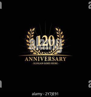 Celebrating 120 years anniversary logo design template. 120th ...
