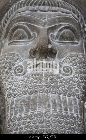 The human-headed winged lion, or lamassu, is a monumental Assyrian ...