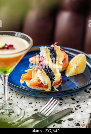 Eggs Royale Scottish smoked salmon Stock Photo - Alamy
