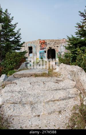 Radar building at Red Cliff Radar Station in Logy Bay-Middle Cove-Outer ...