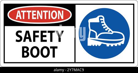 Safety boot sign designed to indicate the importance of wearing ...