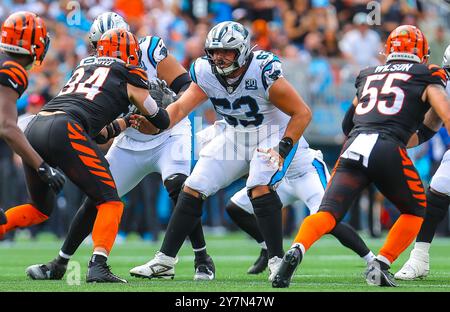 Carolina Panthers center Austin Corbett (63) and quarterback Bryce ...