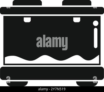 Black silhouette of a double boiler machine warming milk, isolated on a ...