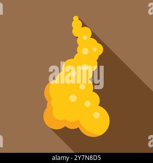 Cartoon smoke cloud forming after an explosion with falling soot ...