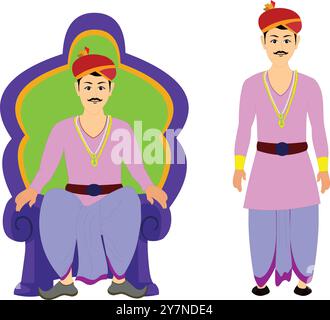 Indian prince character model sheet for 2d cartoon. King 2d cartoon ...