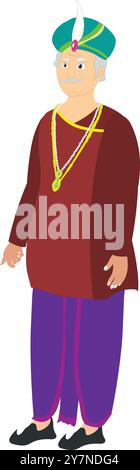 Indian prince character for cartoon animation. Indian king character ...