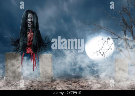 Kuyang, Kunyang, Palasik or Krasue ghost. Evil, demon, satan, monster ...