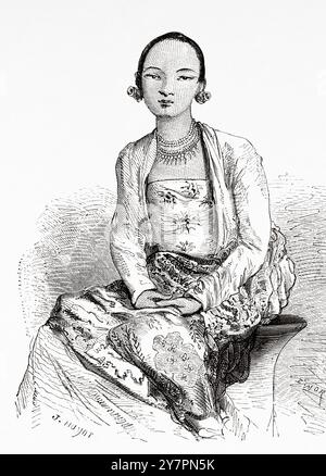 Young Burmese woman dressed in traditional traditional clothing, Burma ...