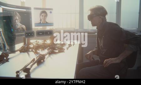 Advanced archaeological lab: Archaeologist in VR headset studies ...