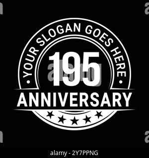 195 years anniversary logo design template. 195th anniversary ...
