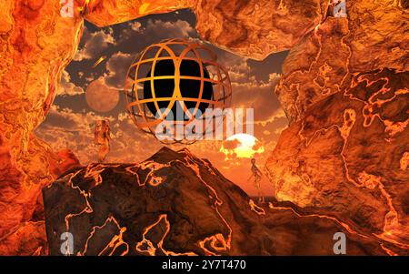 Dyson Sphere Black Hole Stock Photo - Alamy