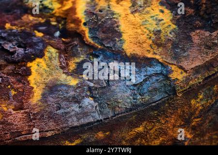 Macro photography of a surface with rust creating shapes and relief ...