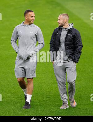 Derby County's Kane Wilson (left) and Joe Ward ahead of the Sky Bet ...