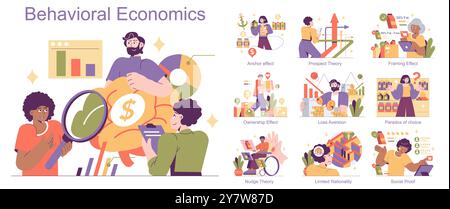 Cognitive Framing set. Illustration of mental models in decision-making ...
