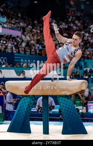 Paul Juda (USA) competing on the Pommel horse during the Artistic ...