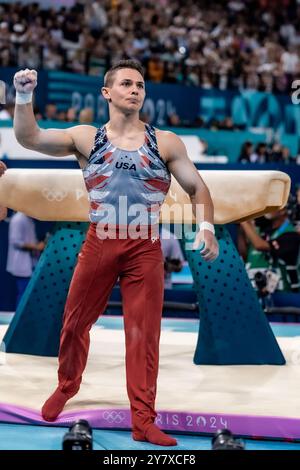 Paul Juda (USA) competing on the Pommel horse during the Artistic ...
