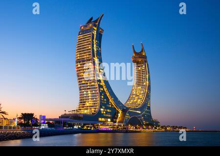 The Katara Towers (2022) with one tower containing the 5-star Raffles ...