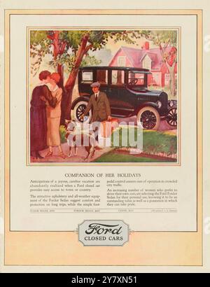 Vintage Ford Closed Cars ad, targeting women drivers in 1920s. Vintage ...
