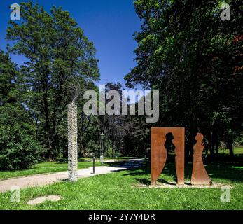 Frau Holle circular path, city wall, round tower, statue of goddess ...