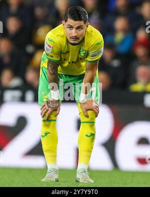 Borja Sainz of Norwich City looks dejected during the Sky Bet ...