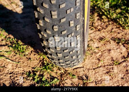 Off-road tread on a 4-inch fatbike tire Stock Photo - Alamy