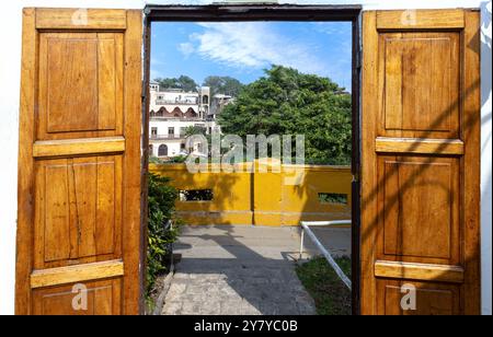 Peru. Lima, colorful streets near Bridge of Sighs, Puente de los ...